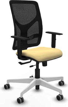 Piqueras y Crespo Stuhl aus Netzstoff mit 1D-Armlehnen, h&ouml;henverstellbare Lendenwirbelst&uuml;tze, ausgestattet mit Syncro/Traslack und Schneideschaum, mit Rollen 65 mm, Par