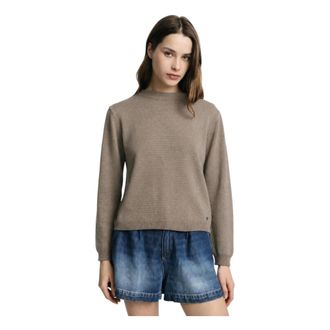 Please Femme, Pulls, Beige, Taille: ONE Size Pull Ras du Cou avec Noeuds