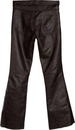 Simonetta Ravizza Coffee Lamb Leather Pantaloni Trousers