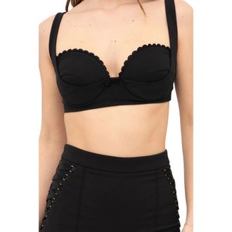 Elisabetta Franchi Femme, Tops, Noir, Taille: 38 FR Top sans manches