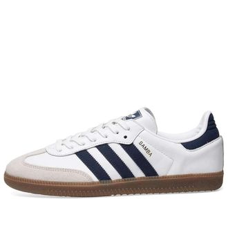 adidas Samba OG White Navy Sneakers - - Sport - Herren - Wei&szlig; - 35 1/2 EU