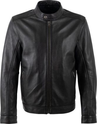 Mauritius Lederjacke MMJork mit Stehkragen & Drucker