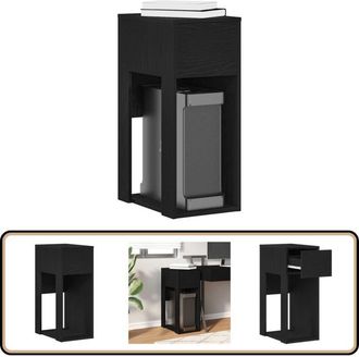 vidaXL Vidaxl - Support de tour dordinateur avec tiroir noir 30x44x74 cm