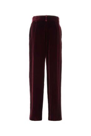 Giorgio Armani Viscose-Cupro Trousers - Burgundy