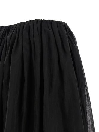 Brunello Cucinelli Cotton Organza Flared Skirt - Black