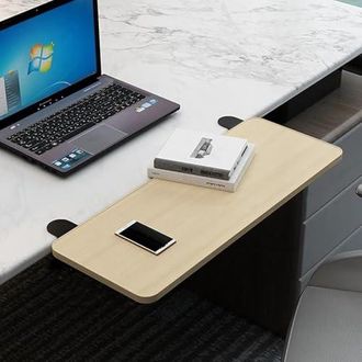 Generic Rallonge de Bureau Pliable avec Plateau Clavier en Bois 52/65/75 x 25 cm, soulage la Fatigue et am&eacute;liore Posture, for rallonge Table Bureau/d&eacute;cole(Nat