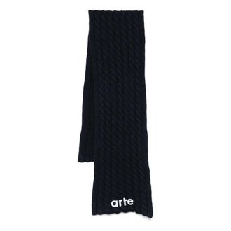 Arte Homme, Accessoires, Bleu, Taille: ONE Size Textured Logo Scarf