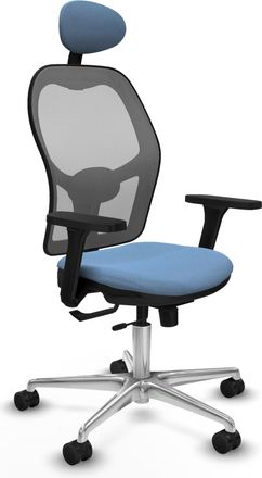 Piqueras y Crespo Ergonomischer Computerstuhl mit 3D-Armen, h&ouml;henverstellbarer Lendenwirbelst&uuml;tze und festem Kopfteil, ausgestattet mit Syncro/Traslack und injiziertem 