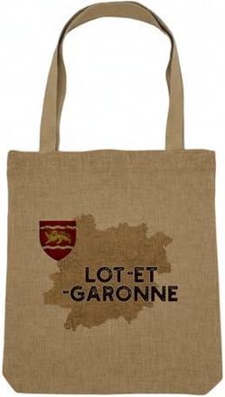 Fabulous Sac Shopping Tote Bag Aspect Lin - Lot et Garonne 46 Departement Agen Carte Ancienne Aquitaine - Sac de Courses Toile Epaisse 360g Beige Naturel Cabas