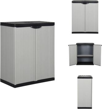 vidaXL Armoire de rangement de jardin 1 &eacute;tag&egrave;re Gris/noir 68x40x85 cm - Meuble De Jardin - Armoire De Rangement Ext&eacute;rieur - Placard De Jardin - Casier De