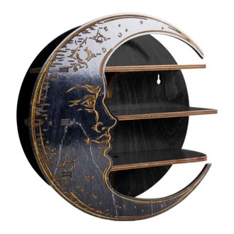 Generic Mond-, Display, Eckregal, fl&uuml;ssige Wandmontage, Aufbewahrungsregal f&uuml;r Arbeitszimmer, Wohnzimmer, Fl&uuml;ssigholz f&uuml;r Badezimmer, Schlafzimmer