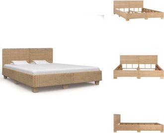 vidaXL Bettrahmen Handgewebt Echtes Rattan 180&times;200 cm - Bettrahmen - Rattanbett - Holzbett - Massivholzbette - Doppelbett