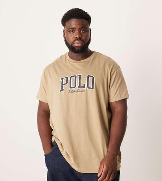 Polo Ralph Lauren Big & Tall - T-shirt coupe classique à logo style universitaire - Fauve-Brown