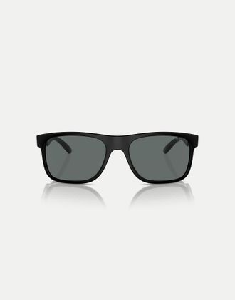 Arnette Khim - Lunettes de soleil avec verres carrés gris polarisés - Noir recyclé