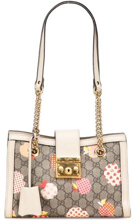 Gucci Shopper - Small GG Supreme Apple Heart Padlock Tote - Gr. unisize - in Braun - für Damen