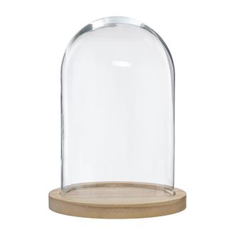 Atmosphera Bell Glass Base Wood