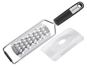 Fackelmann Fackelmann Handreibe grob 30 cm SENSE, Hobel mit Funktionsteil aus Edelstahl, ergonomischem Soft-Touch-Griff, Raspel mit Klingenschutz und Antirutschf