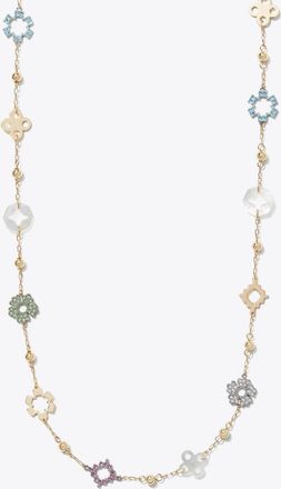 Tory Burch Damen Lange Forget Me Not Pav&eacute;-Halskette