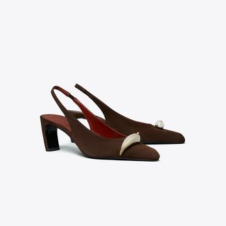 Tory Burch Slingback mit Absatz und Piercingdetail