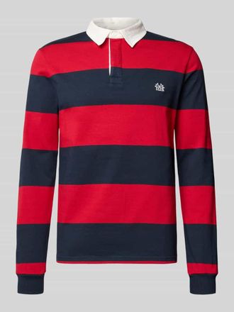 Review Regular Fit Poloshirt mit Rugby-Streifen und Logo-Bestickung