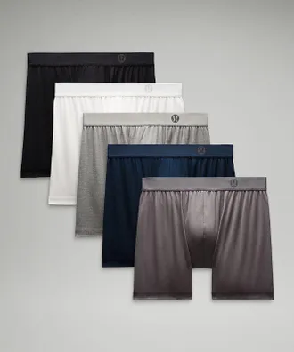 lululemon Boxer Always In Motion Lot de 5 pour Hommes - 13 cm - Noir/Gris/Violet - Taille 2XL