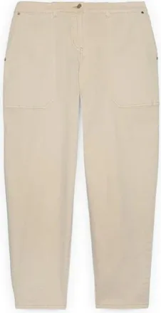 Fiorella Rubino Femme, Pantalons, Beige, Taille: 56 FR Pantalon en coton coupe carotte