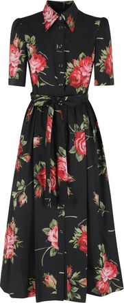 Dolce & Gabbana Femme, Robes, Noir, Taille: 34 FR Chemisier en popeline imprim&eacute; Bouquet Roses