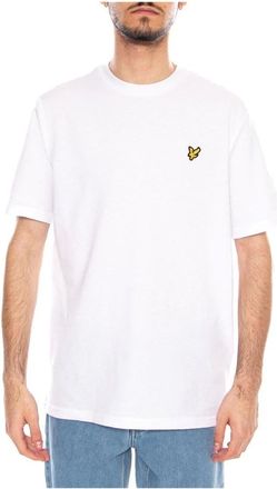 Lyle & Scott Homme, Tops, Blanc, Taille: XL T-shirt Jacquard Popcorn