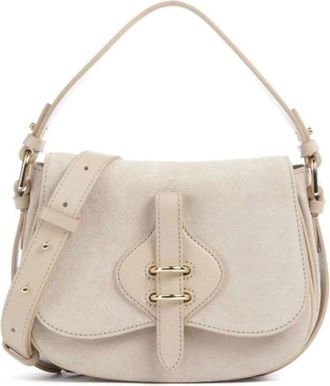 Coccinelle Femme, Sacs, Beige, Taille: ONE Size Suede Flap Handbag