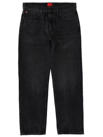 HUGO BOSS Logo Patch Cotton Jeans - Gray