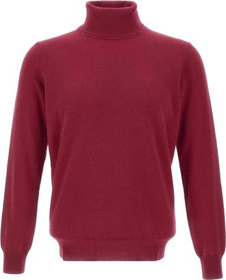 KANGRA pull côtelé à col roulé - Rouge