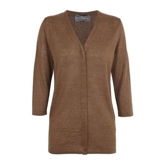 Cortana Leinen- und Seidenstrickjacke - - Knitwear - Damen - Beige - S