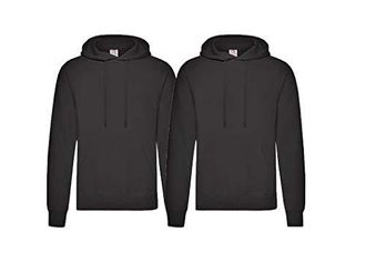 Fruit Of The Loom Sweat à capuche opaque pour homme, Lot de 2 - Couleur : noir, L