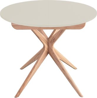 RAGABA Runder Ausziehbare Esstisch 90cm Jubi Perlweiß