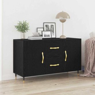 vidaXL Buffet Ch&ecirc;ne noir 100 x 36 x 60 cm Bois ding&eacute;nierie Vidaxl