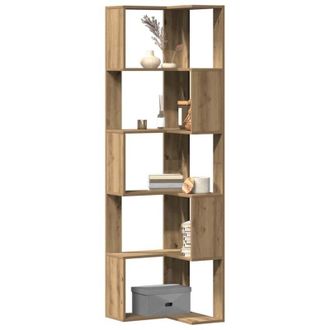 vidaXL Vidaxl - Eck-B&uuml;cherregal 5 B&ouml;den Artisan-Eiche 50x50x179cm Holzwerkstoff