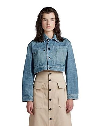 G-Star RAW Womens Cropped Denim Jacket, Blau (Antique Faded Moonlit Ocean D318-D869), XS