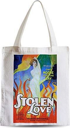 Fabulous Grand Sac Shopping Plage Etudiant Art Deco Stolen Love Affiche Film Ancien Vintage