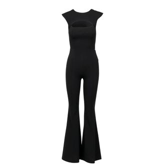 Aniye By Schwarzer Flared Jumpsuit mit Schulterpolstern - - Jumpsuits & Playsuits - Damen - Schwarzk - L