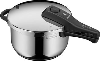 WMF Perfect One Pot Schnellkochtopf Induktion 4,5l, Dampfkochtopf, großes Kochsignal, 2 Kochstufen, abnehmbarer Deckelgriff, Cromargan Edelstahl