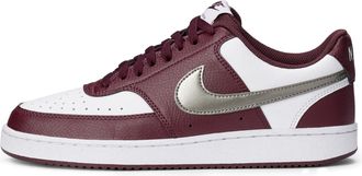 Nike Nike Damen W Court Vision Lo Nn Met Sneaker, White/MTLC Pewter/Burgundy Cru, 40