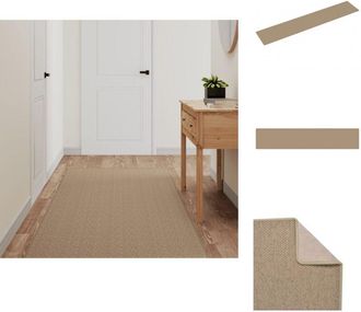 vidaXL Teppichläufer Sisal-Optik Sandfarben 80x400 cm - Teppichläufer - Sisal Look - Bodenbelag - Wohnbereich - Flurboden