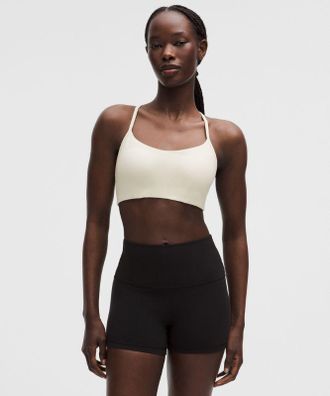 lululemon Flow Y BH Leichter Halt f&uuml;r A/B-Cups Evolve f&uuml;r Frauen - Gr&ouml;&szlig;e XL in Light Ivory