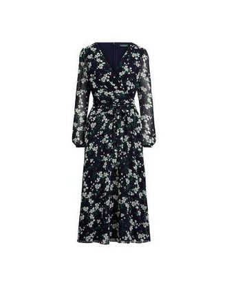 Ralph Lauren PUFF-SLEEVE GEORGETTE DRESS