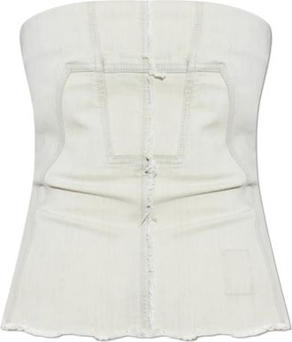 Rick Owens Femme, Tops, Gris, Taille: 42 FR Top en denim &agrave; effet vintage