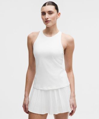 lululemon Hochgeschlossenes Tennis-Tanktop mit Racerback f&uuml;r Frauen - Gr&ouml;&szlig;e XL in White
