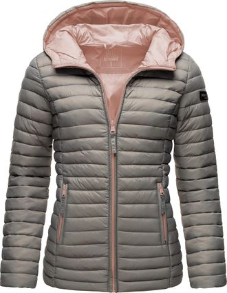Marikoo Damen leichte &Uuml;bergangsjacke Steppjacke mit Kapuze Asraa Grey Gr. S