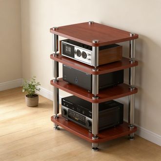 Generic HiFi Regal AV-Medienst&auml;nder im offenen Design, HiFi-Lautsprecherbox mit Vibrationsd&auml;mpfung, kleines Entertainment-Center for Wohnzimmer, Spielzimmer u