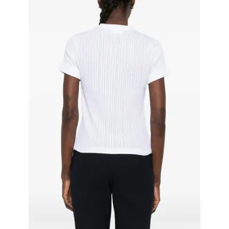 Maison Labiche Heart Appliqu&eacute; Ribbed Knit T-Shirt - White