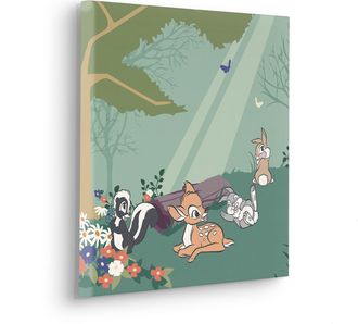 Komar Komar Keilrahmenbild - Bambi Life in the Forest - Gr&ouml;&szlig;e 40 x 40 cm - Kinderzimmerbild, Wandbild, Kinderzimmer